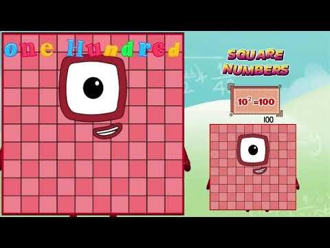 NUMBERBLOCKS SQUARE CLUB 1 TO 100 | SQUARE NUMBERS AND MULTIPLICATION | LEARN TO COUNT@ColorArt_id