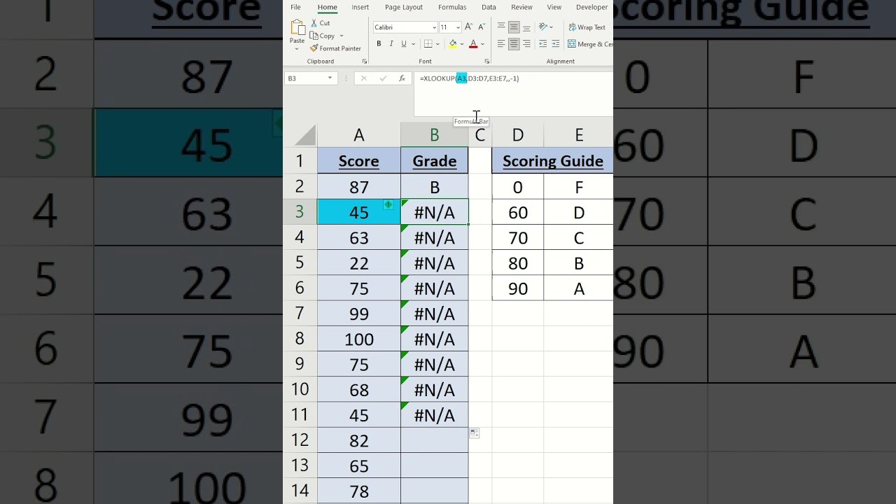 A Simple FIX to the Excel N/A ERROR #shorts
