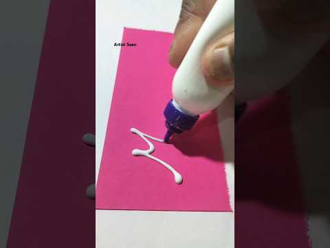 😍MONIKA😍|cursive|name art| golden glitter fevicol name art| #trending #artistsoan #shorts #explore