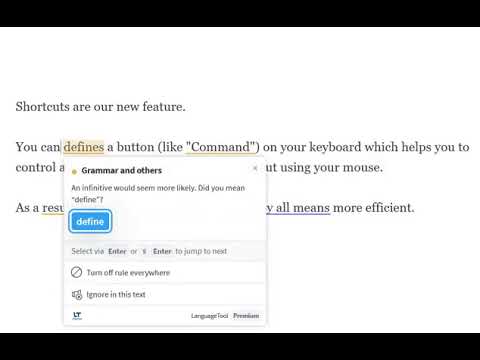 Shortcut of LanguageTool