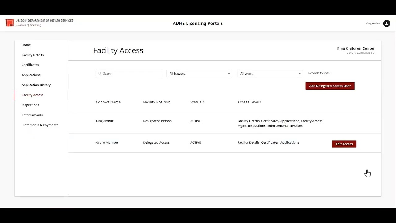How to Assign a Delegated Access User