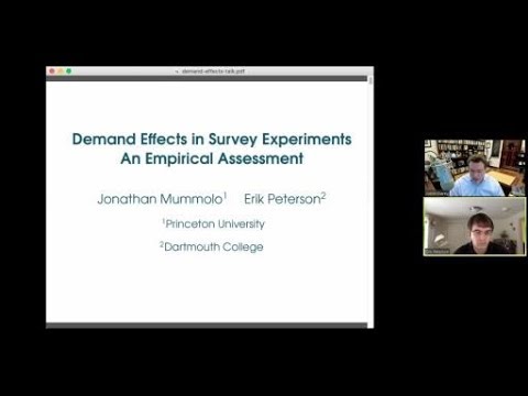 Erik Peterson, "Demand Effects in Survey Experiments: An Empirical Assessment"