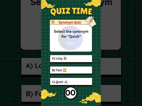 Synonym quiz 8 | "Only Smart Minds Get This Right!" ๐ง โจ | BRAIN DID #shorts