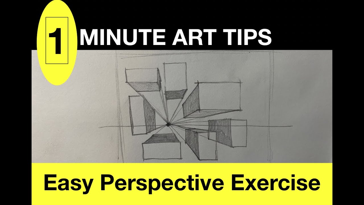 Easy 1-Point Perspective Exercise |  1 Minute Art Tips