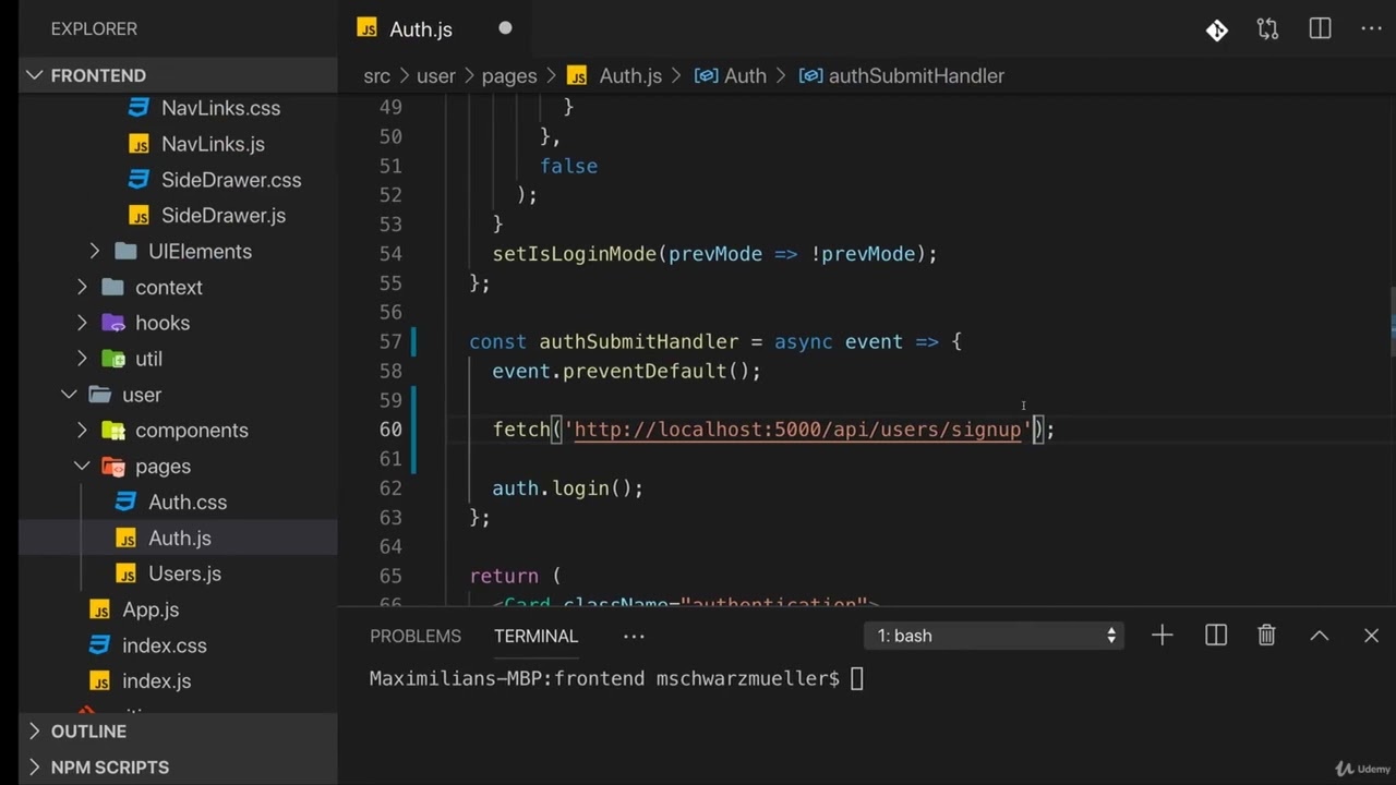 3. Sending a POST Request to the Backend. #mernstack #request #backend #education