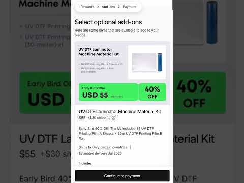 Kickstarter New Add-On Payment Guidelines | eufyMake E1