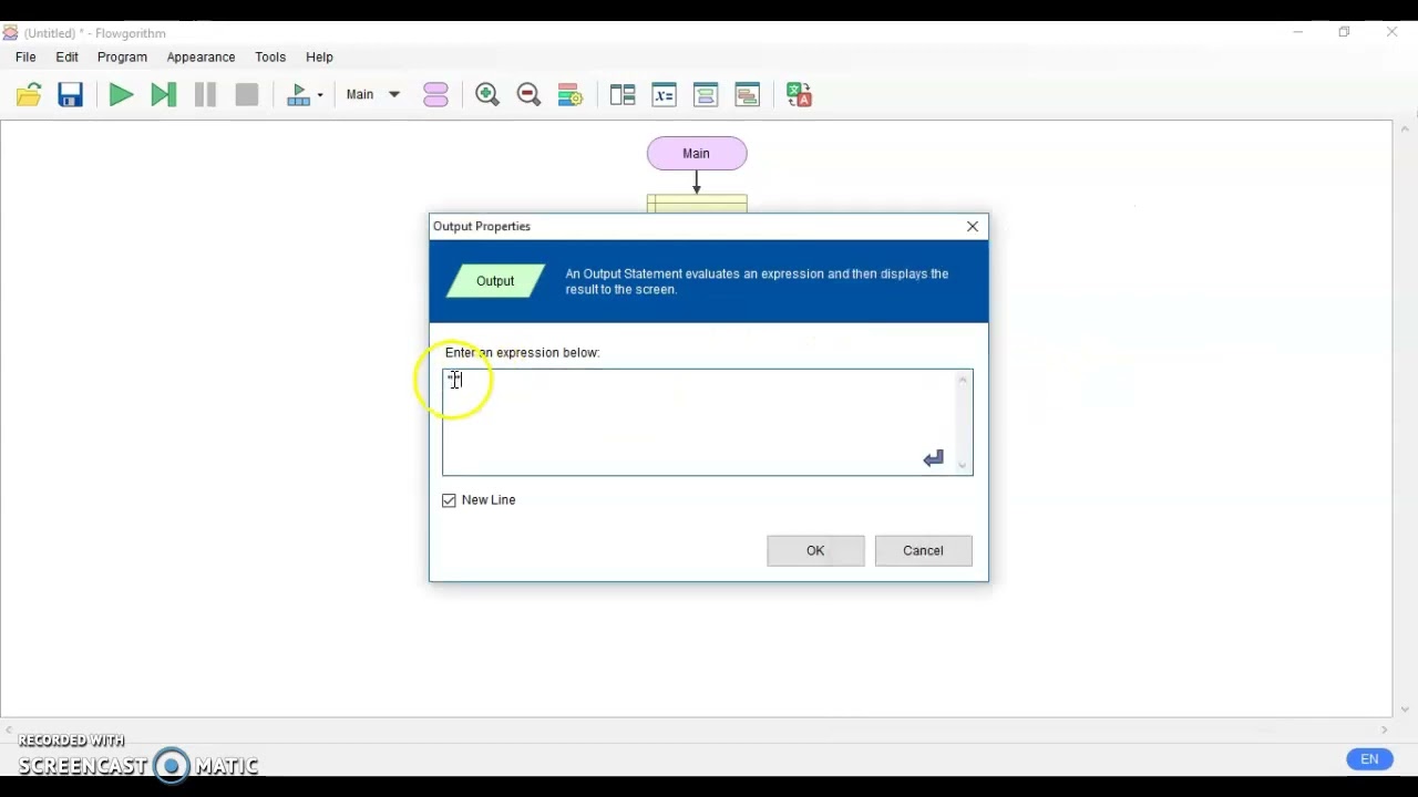 Flowgorithm: double a number