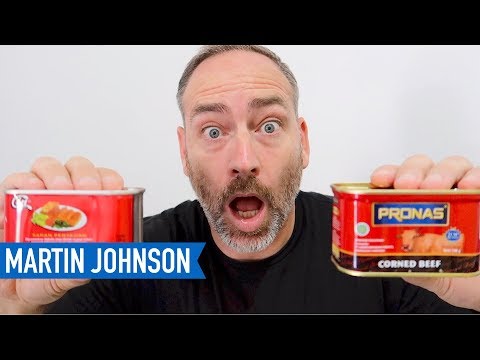 AMERICANS TRY KORNET | Indonesian Corned Beef + Chicken