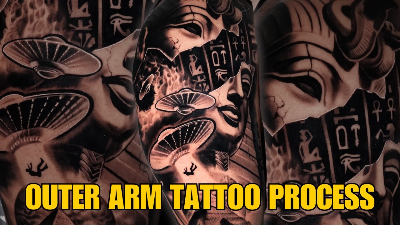 Egyptian UFO Tattoo Sleeve Transformation | 2-Day Session w/ Alameda Client