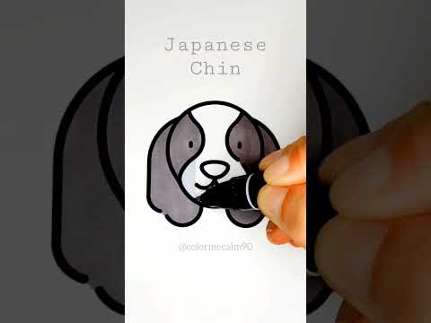 Japanese Chin Dog | ODDLY SATISFYING COLORING #shorts #subscribe