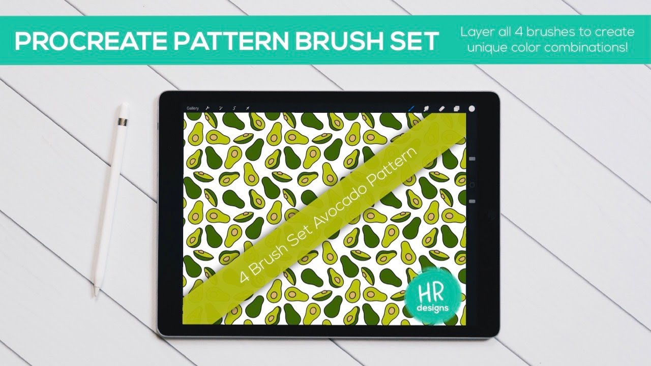 Procreate Pattern Brushes - Create a Seamless Avocado Pattern for your Projects!