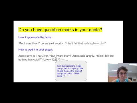 MLA Style Citations: Quotation marks in your original text