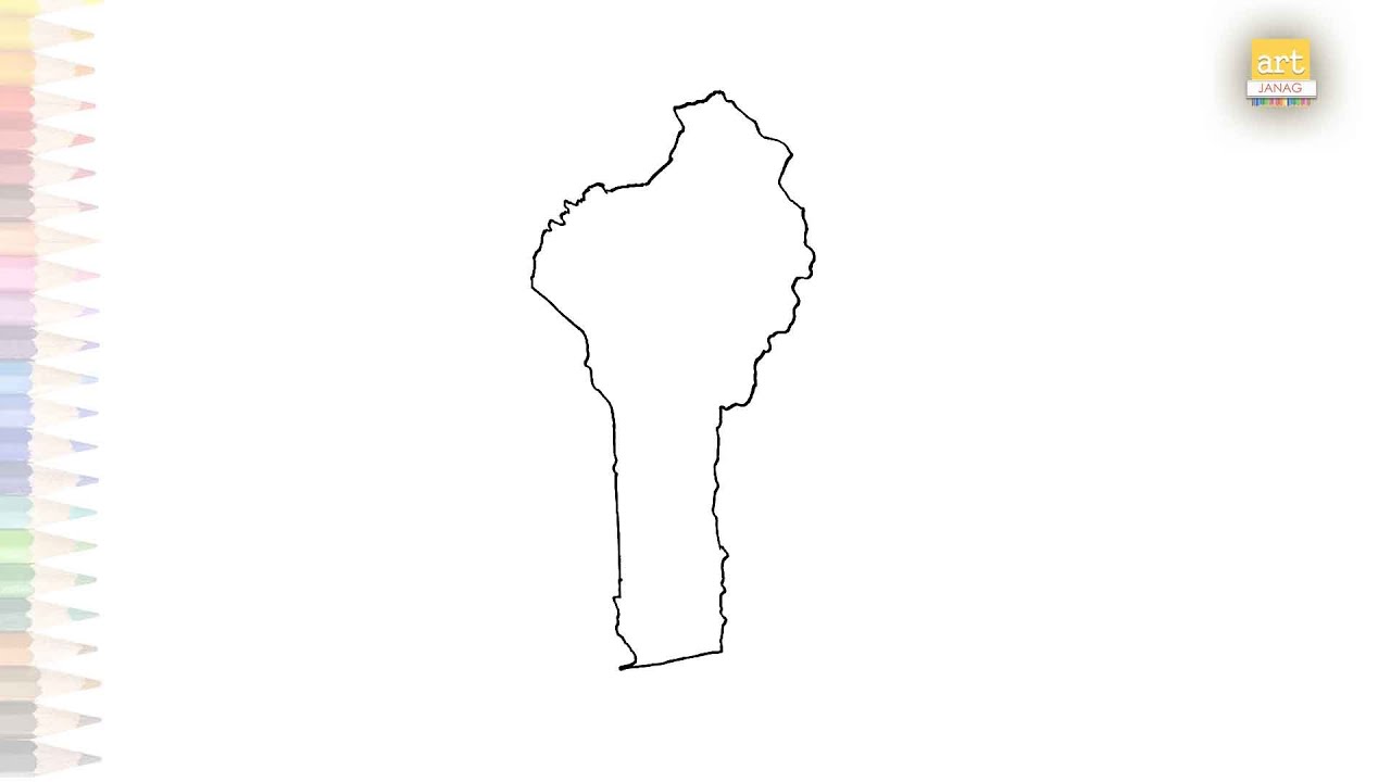 Benin Map drawing | Map easy drawings | How to draw Benin Map step by step #artjanag #map