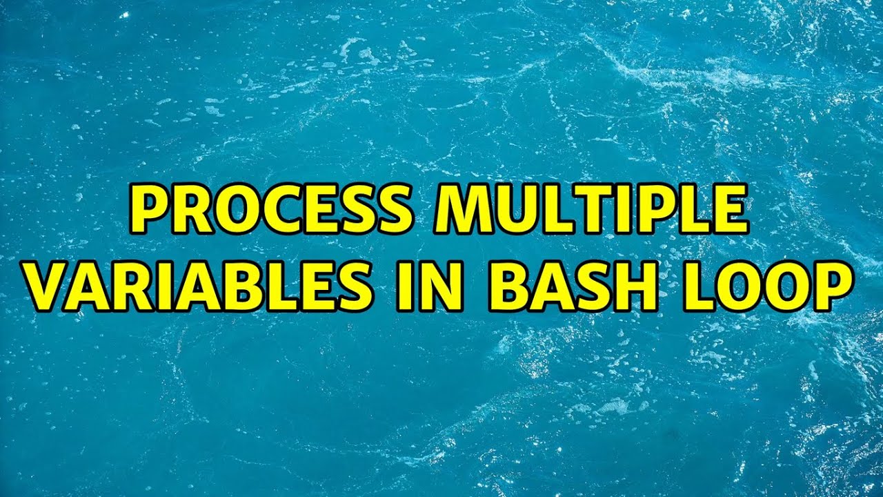 Process multiple variables in bash loop (2 Solutions!!)