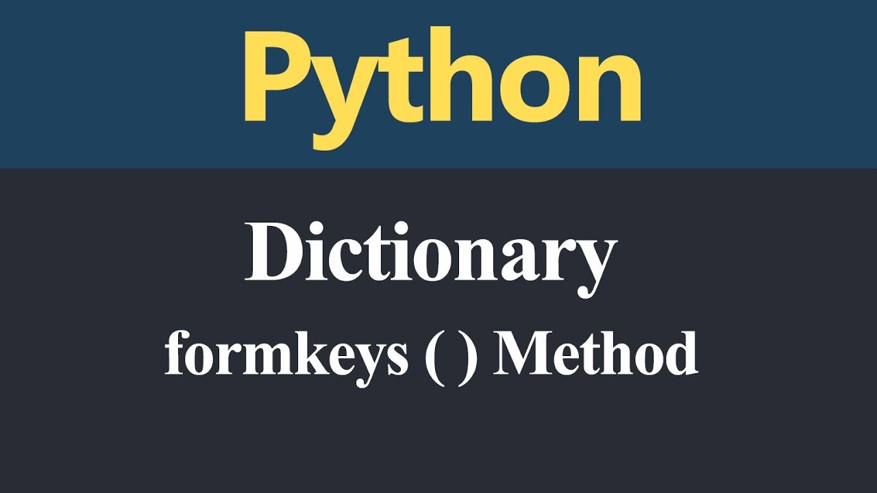 Create Dictionary using formkeys Method in Python (Hindi)