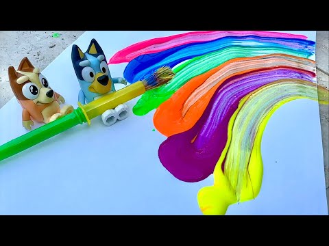 Bluey's Art Studio 🌈 painting with Bluey and Bingo - bluey toys pretend play
