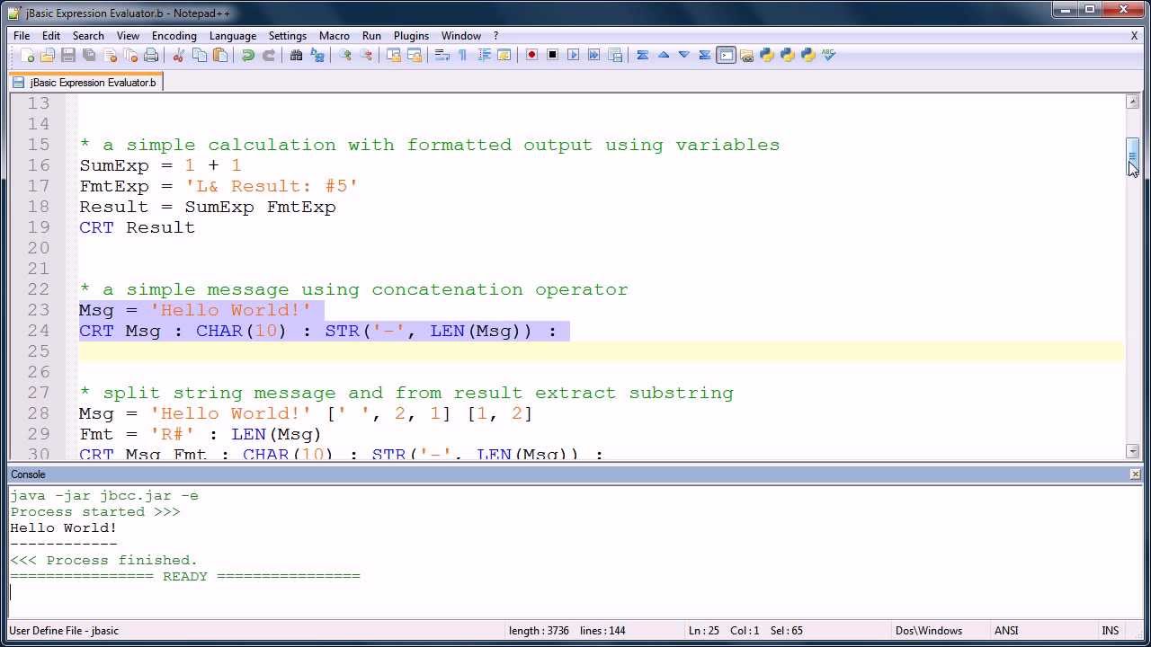 Expression Evaluator For jBASE Basic (jBC)