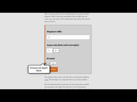 How to use MB to pixels converter