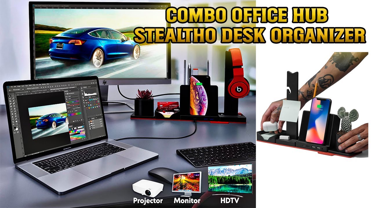 Combo Office HUB STEALTHO Desk Organizer | USB C Charger
