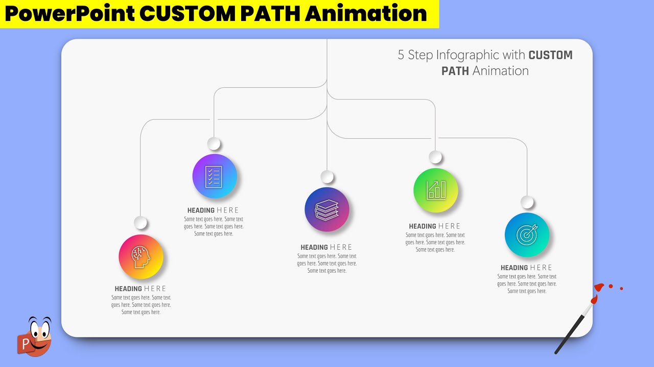 114.PowerPoint 5 Step Business Template with Custom Path Animation | Microsoft 365