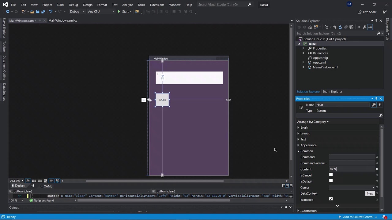 Calculator with WPF desktop application