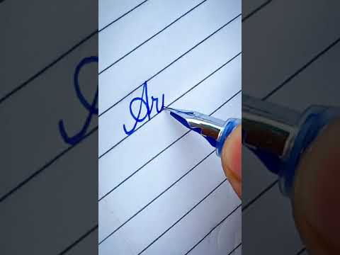 writing a name "Ariba" in cursive #shorts