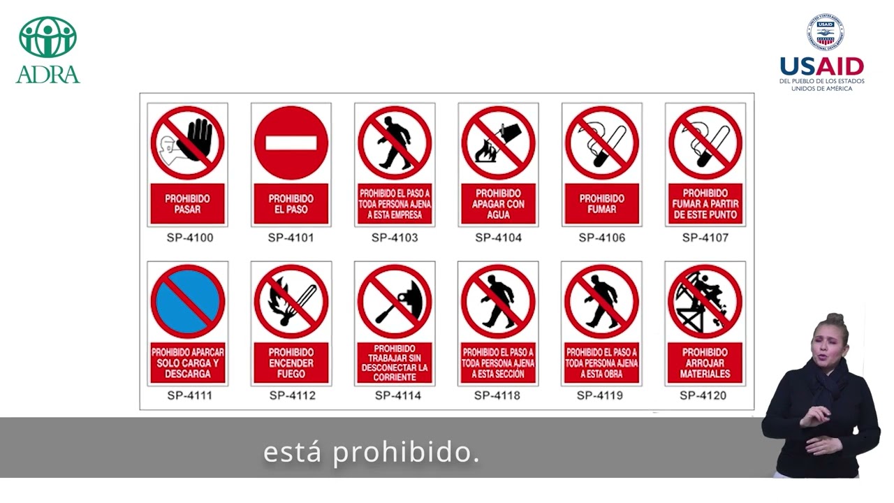 Tipos de Senalética - ADRA Ecuador y USAID BHA