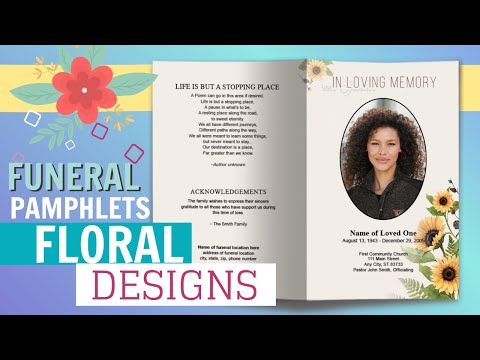 Funeral Pamphlets Floral Designs - DIY Funeral Pamphlet Templates