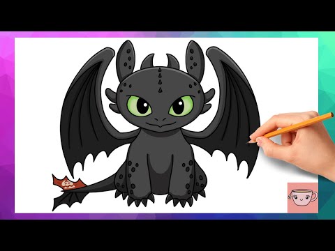 How To Draw Toothless from How To Train Your Dragon | Easy Drawing Tutorial