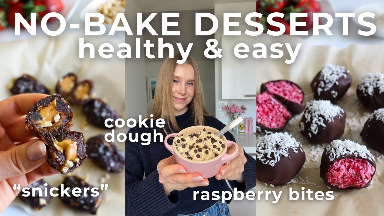 10 minute Healthy No-bake Dessert Recipes: Healthy “Snickers”, Cookie Dough…