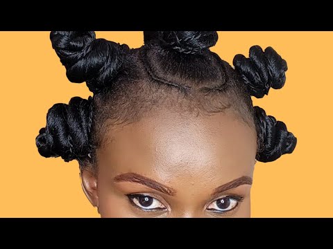😳Quick $ easy bantu knots on natural hair using extension more detailed video on my channel #shorts