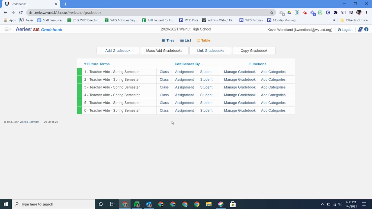 Aeries Gradebook Set-Up