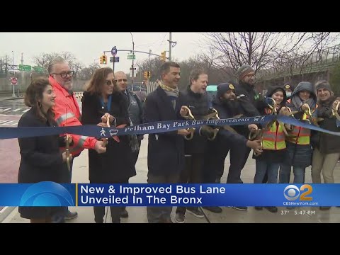 Improved bus lanes at Pelham Bay Park station