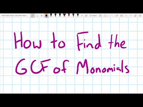 How to Find the GCF of two monomials