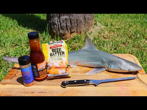 Shark Cookout - Making SHARK NUGGETS at the Beach! - Outdoorsmen