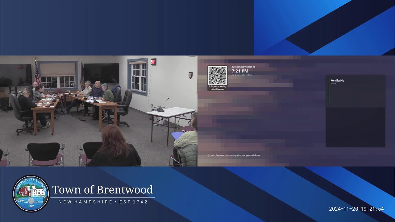 Selectboard Meeting 11/26/2024 Brentwood, NH