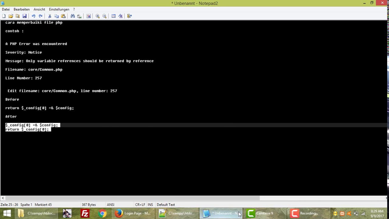 A PHP Error was encountered (YES SOLVED)