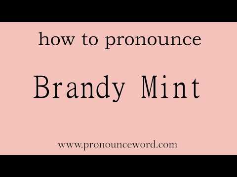 Brandy Mint: How to pronounce Brandy Mint in english (correct!).Start with B. Learn from me.