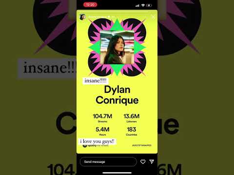 dylan conrique - spotify for artists - 2022 spotify wrapped stats