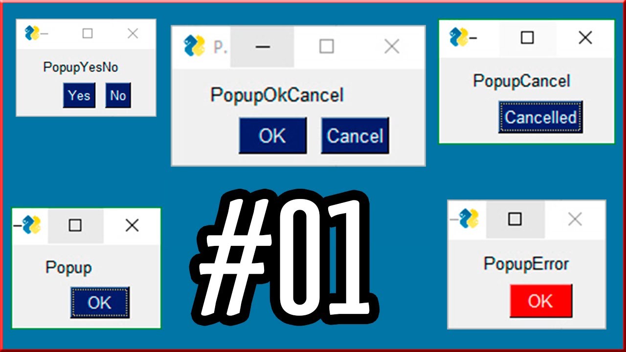 Python PySimpleGUI - popups Tutorial #01