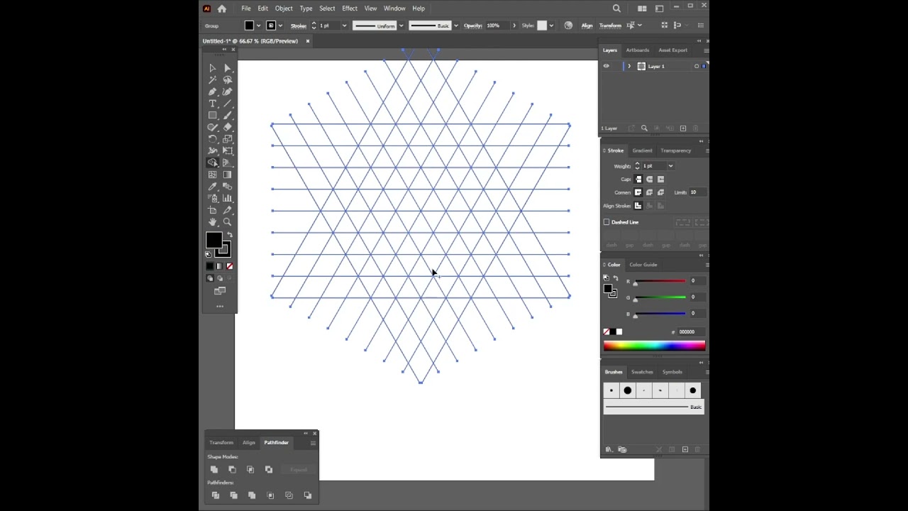 Geometric Art Logo | Adobe Illustrator CC 2023 #shorts #tutorial #tutorialadobeillustrator