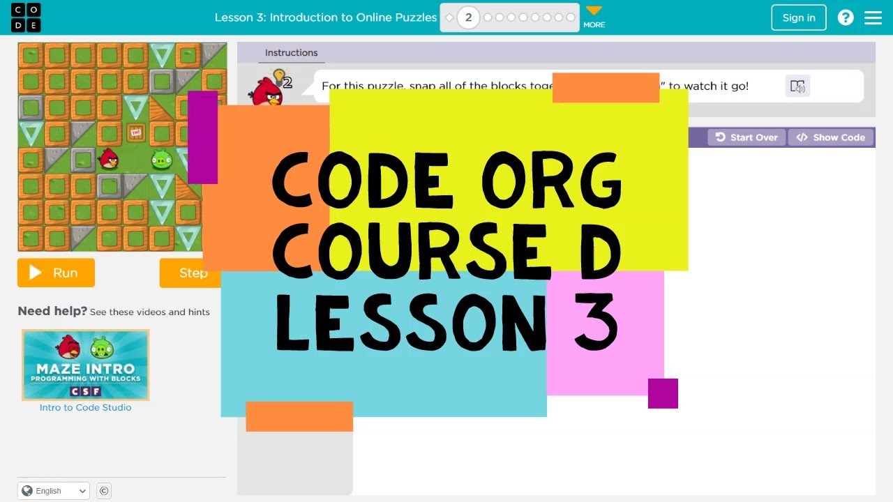 Code.org Course D Lesson 3 Introduction to Online Puzzles - Code Org Lesson 3 Answers