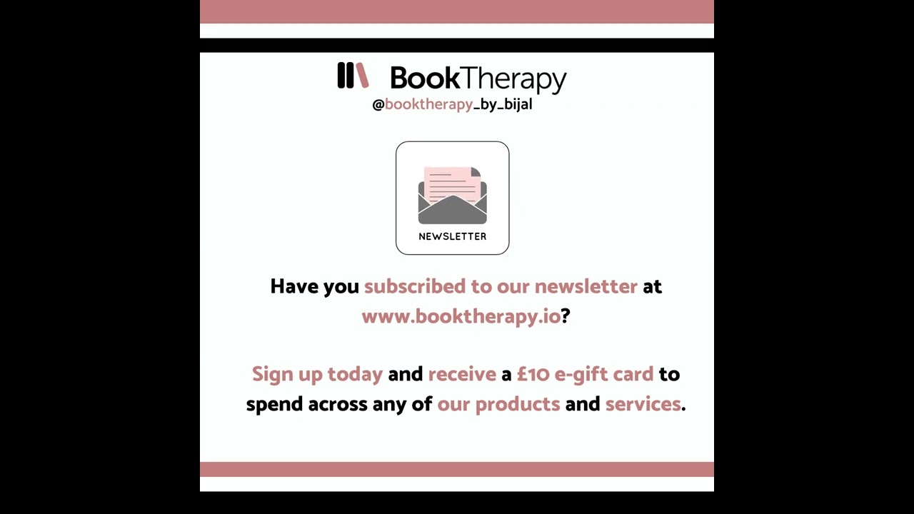 Receive a £10 free e-gift card to spend across the Book Therapy collection❤