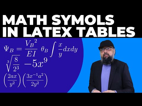 Using Math Symbols in Latex Tables