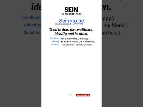 German 'SEIN' Verb made SIMPLE. SEIN CONJUGATION.#shorts #excelingermanlanguage #english
