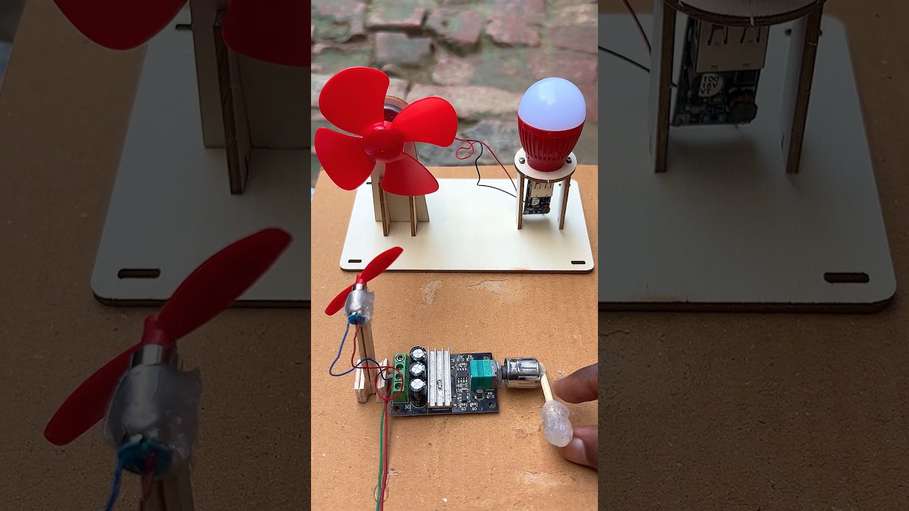 DCmotor • How to work diy mini air turbine #airturbine  #scienceproject #tech
