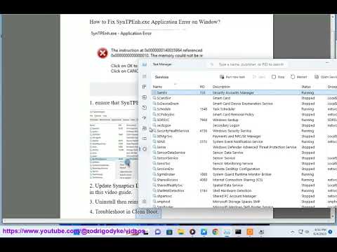Fix SynTPEnh.exe Application Error on Windows