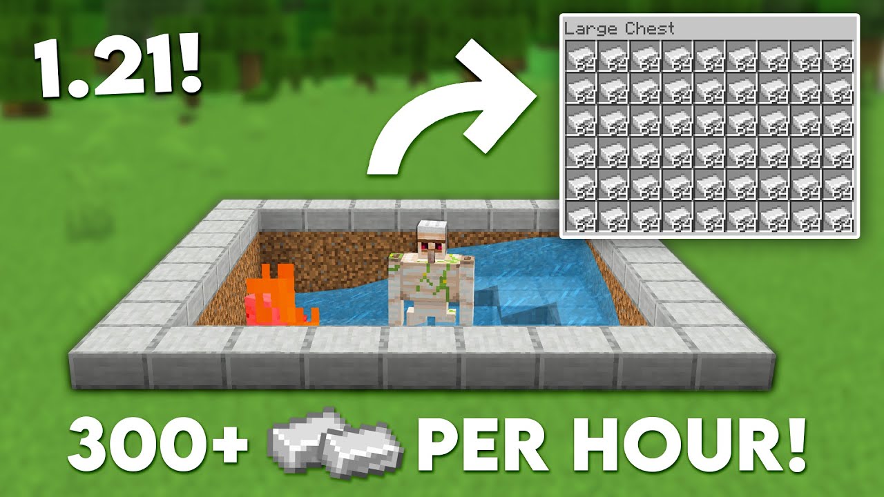 Minecraft EASY Iron Farm in Bedrock 1.21 (MCPE/Xbox/PS4/Nintendo Switch ...