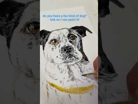 painting a puppy’s portrait in watercolor 🐶 #shorts #dogs #watercolor #arte #künstler