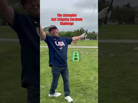 Champion Golf Chipping Cornhole Challenge #golf #recommended #shortsfeed #shortvideo #shorts #party